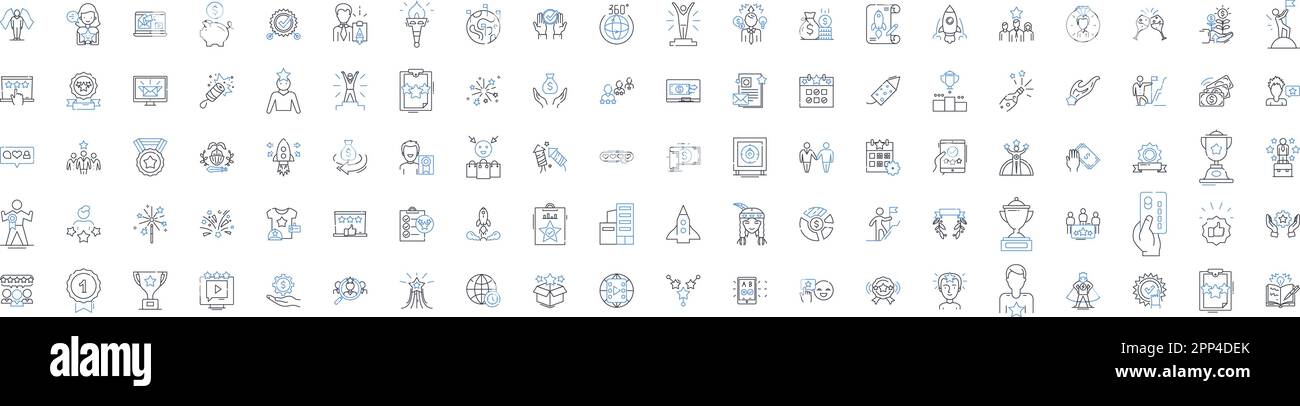 Prosperity line icons collection. Abundance, Wealth, Affluence ...