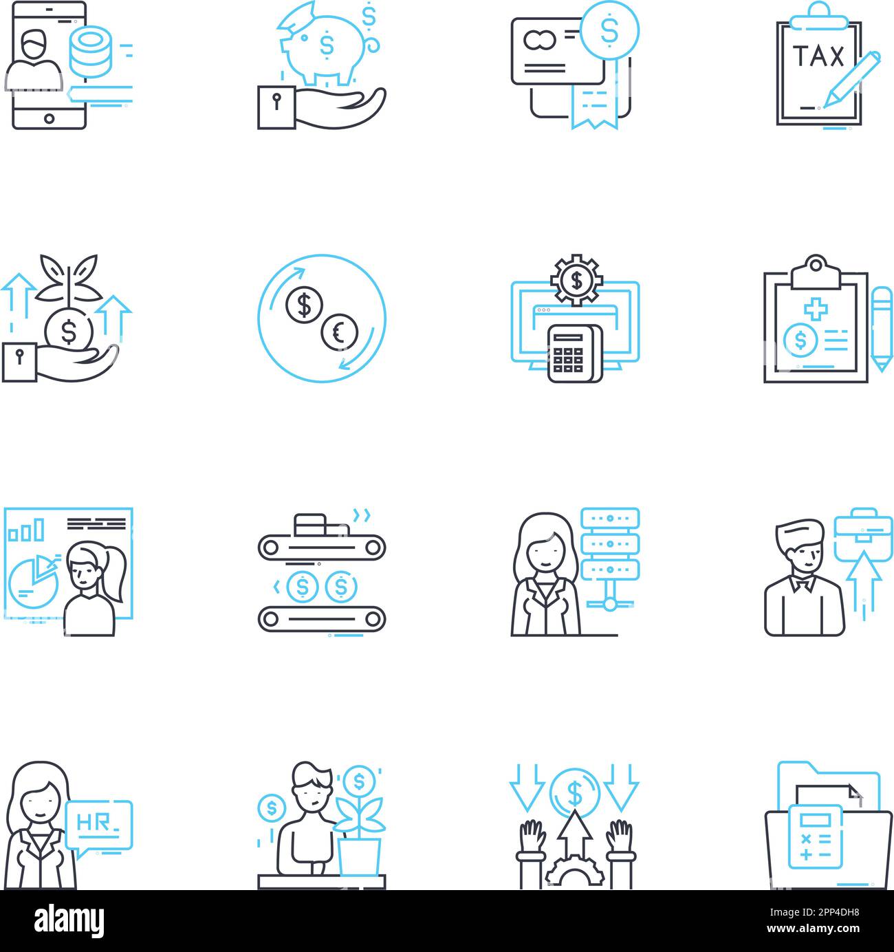 Project Analytics Linear Icons Set Metrics Analysis Insights