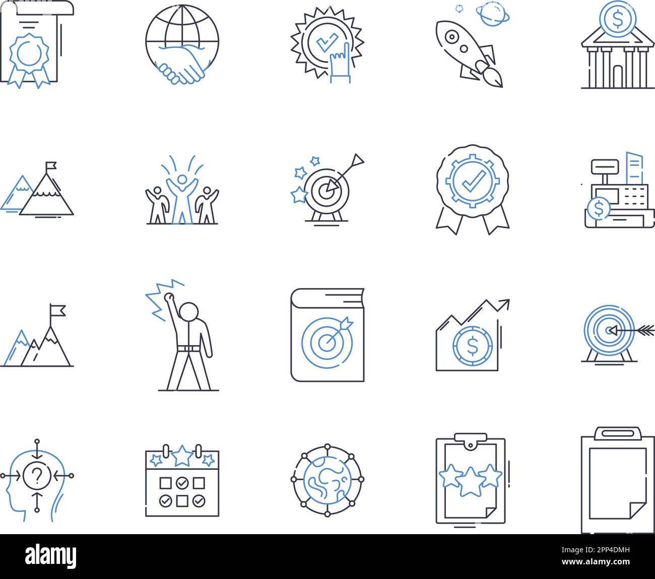 Commercial Plan line icons collection. Strategy, Profitability ...