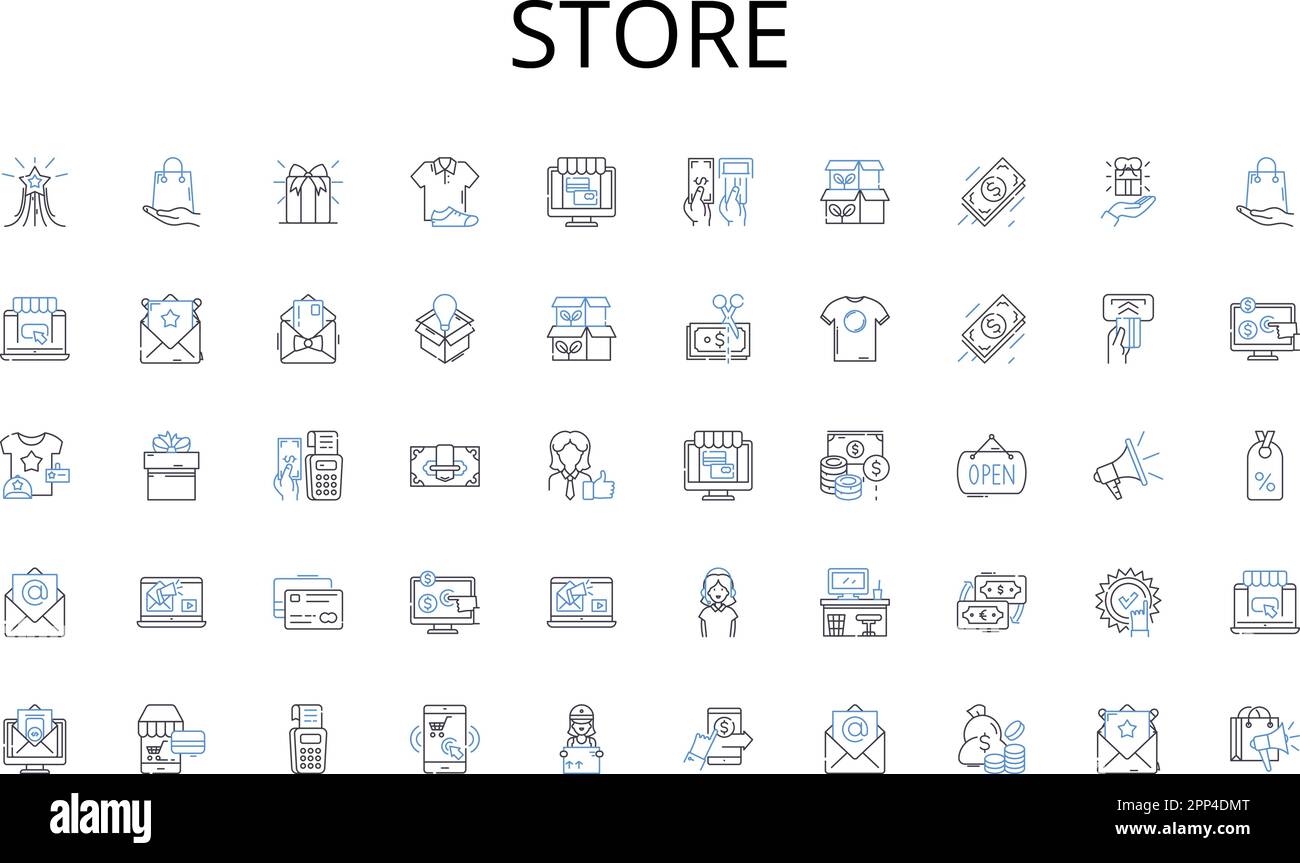 Store line icons collection. Accountability, Authority, Commitment ...