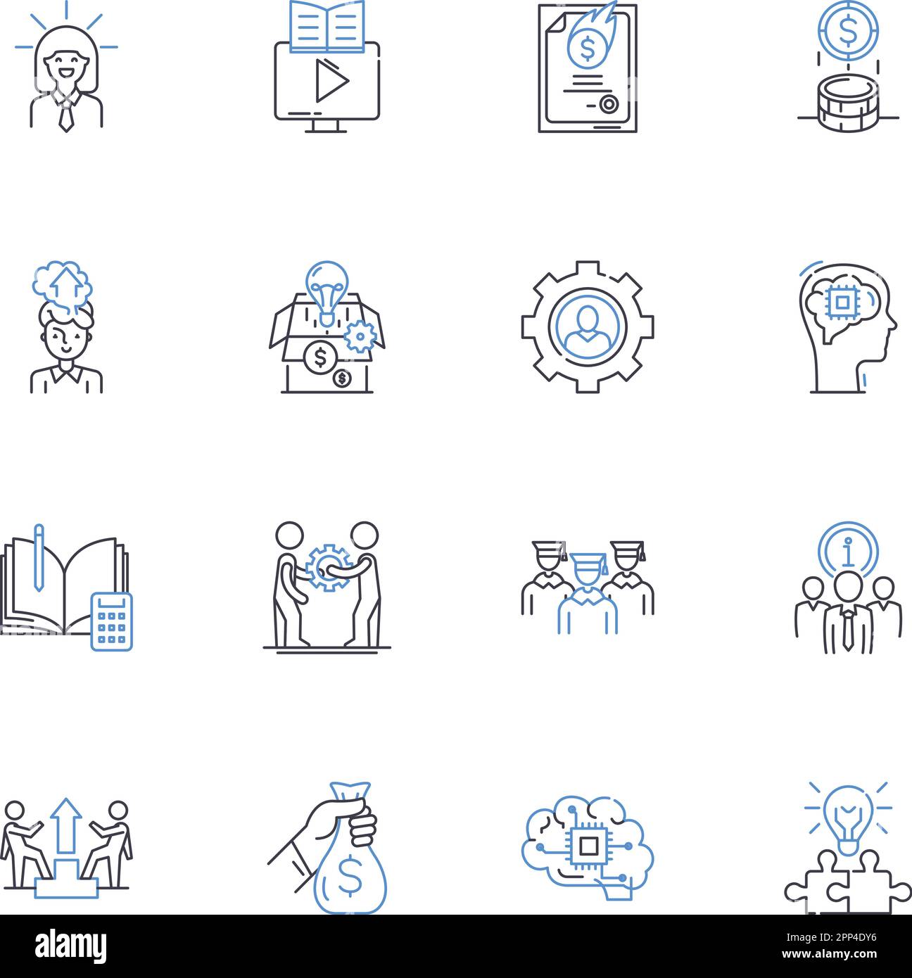 Initiative line icons collection. Courage, Leadership, Drive ...