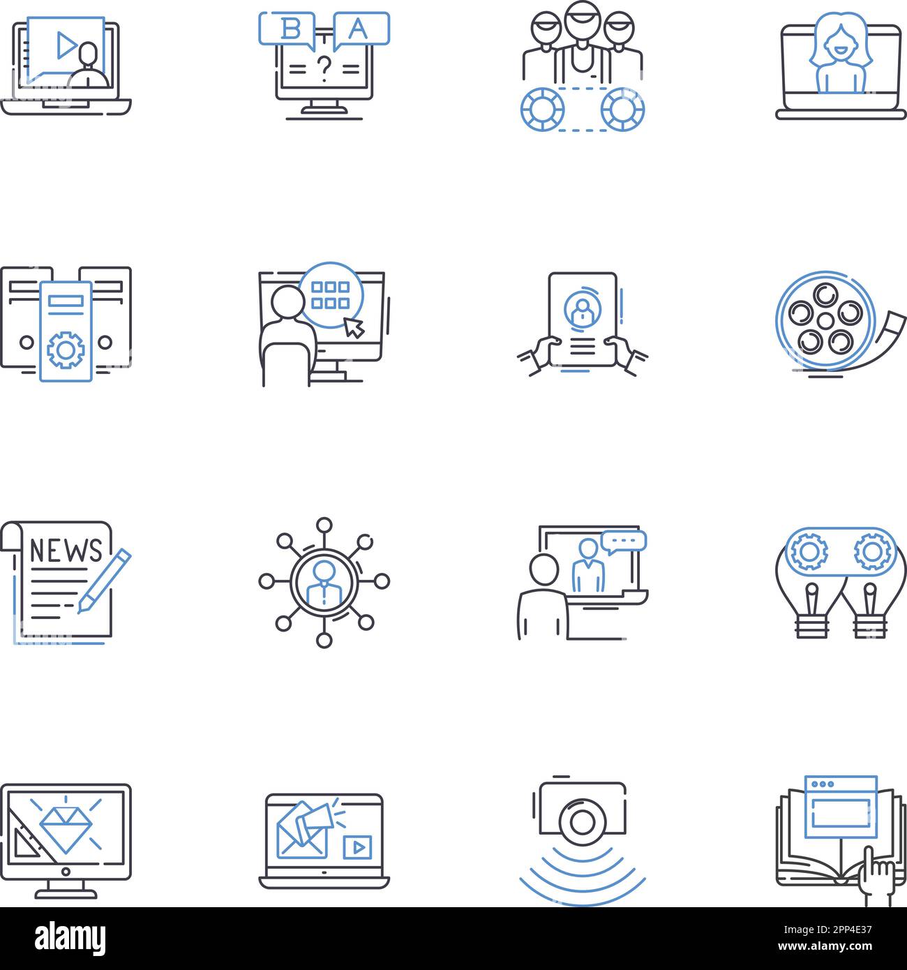 Content conglomerate line icons collection. Aggregation, Diversity ... Content conglomerate line icons collection. Aggregation, Diversity ...