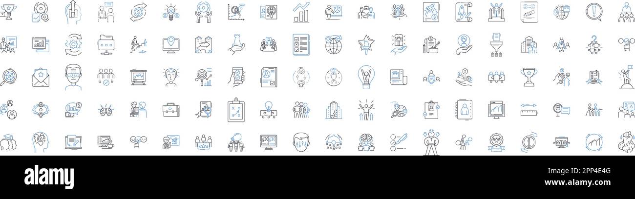 Business executives line icons collection. Leadership, Strategy ... Business executives line icons collection. Leadership, Strategy ...
