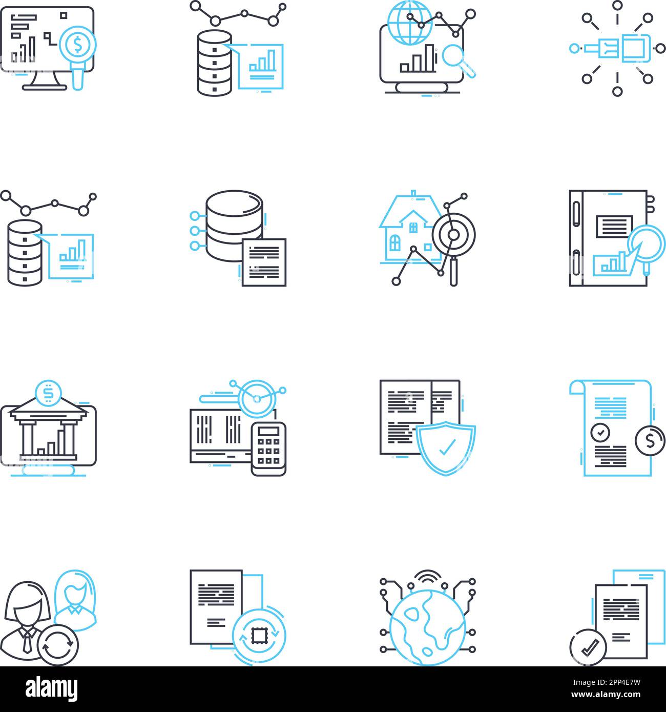 Asset Valuation Linear Icons Set Marketability Depreciation Appreciation Liquidity