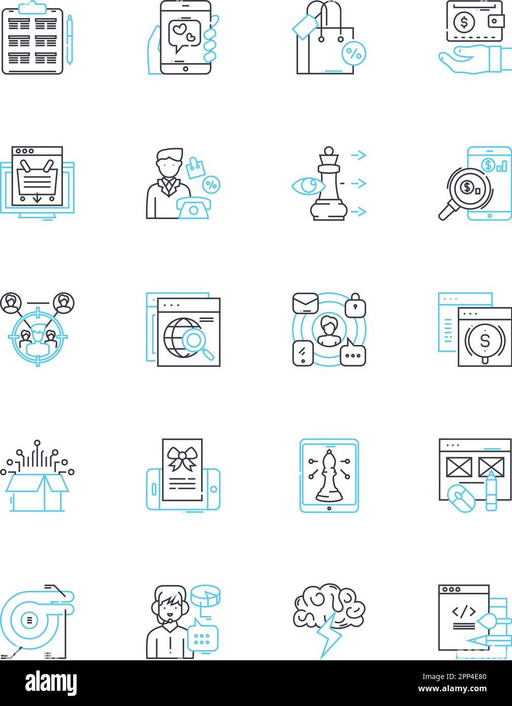 Web advertising linear icons set. PPC, Display, Adwords, Banner, SEO ... Web advertising linear icons set. PPC, Display, Adwords, Banner, SEO ...