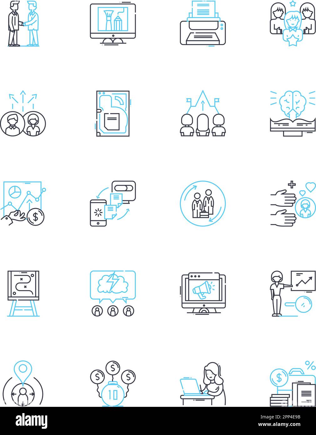 Civil direction linear icons set. Governance, Accountability ...