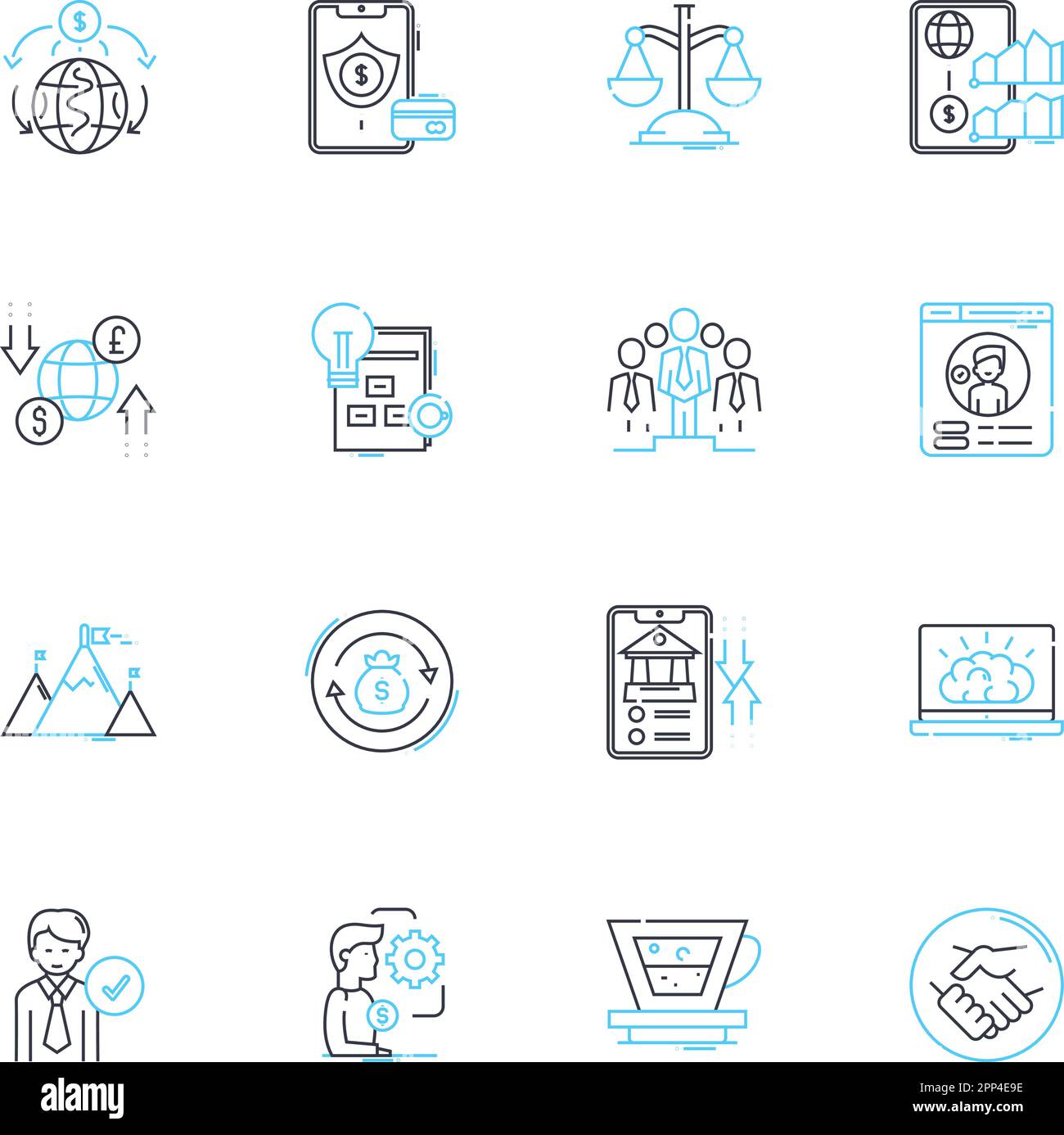Online company linear icons set. E-commerce, Digital, Marketplace ...