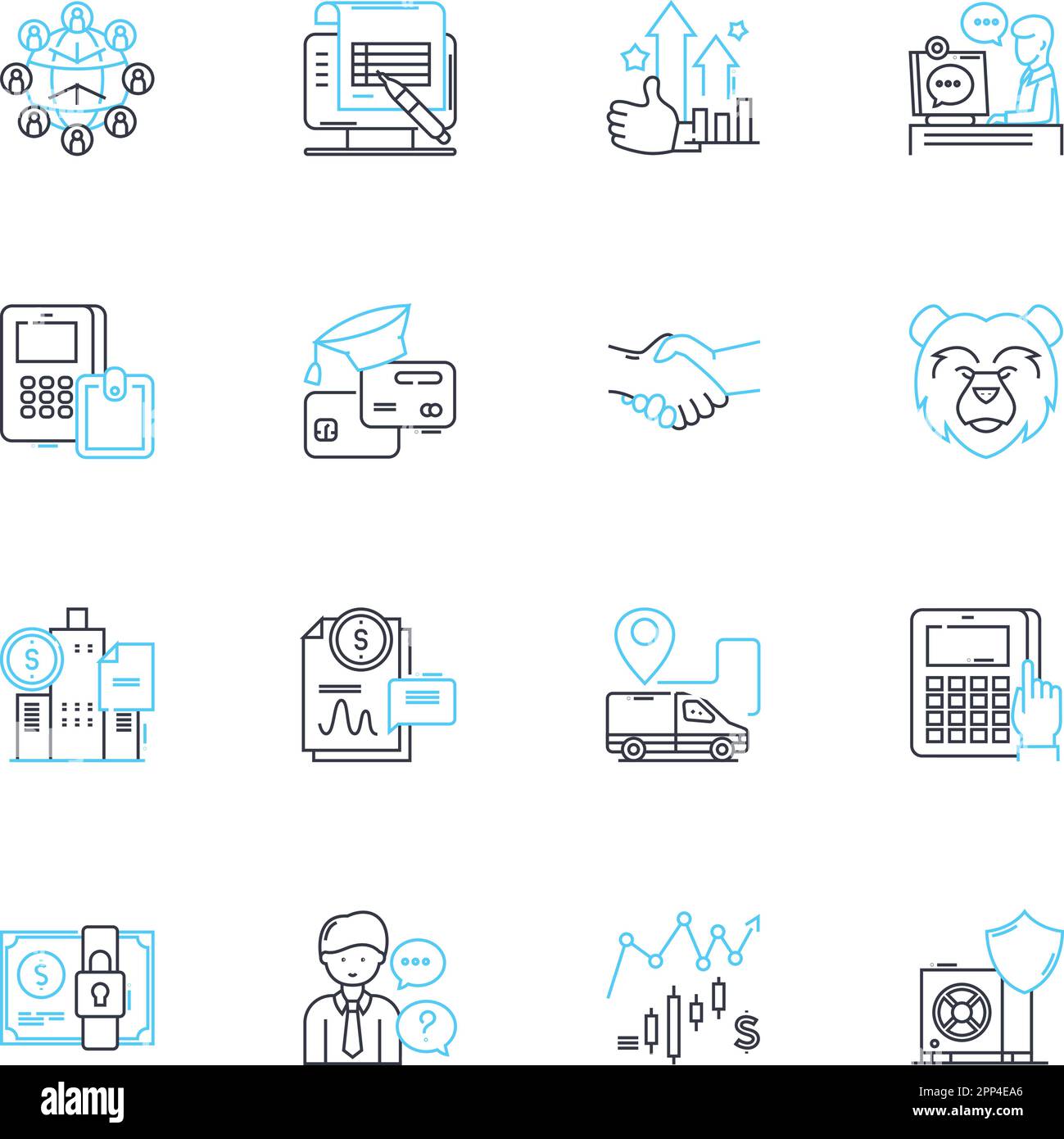 Financial services linear icons set. Investing, Banking, Accounting ...
