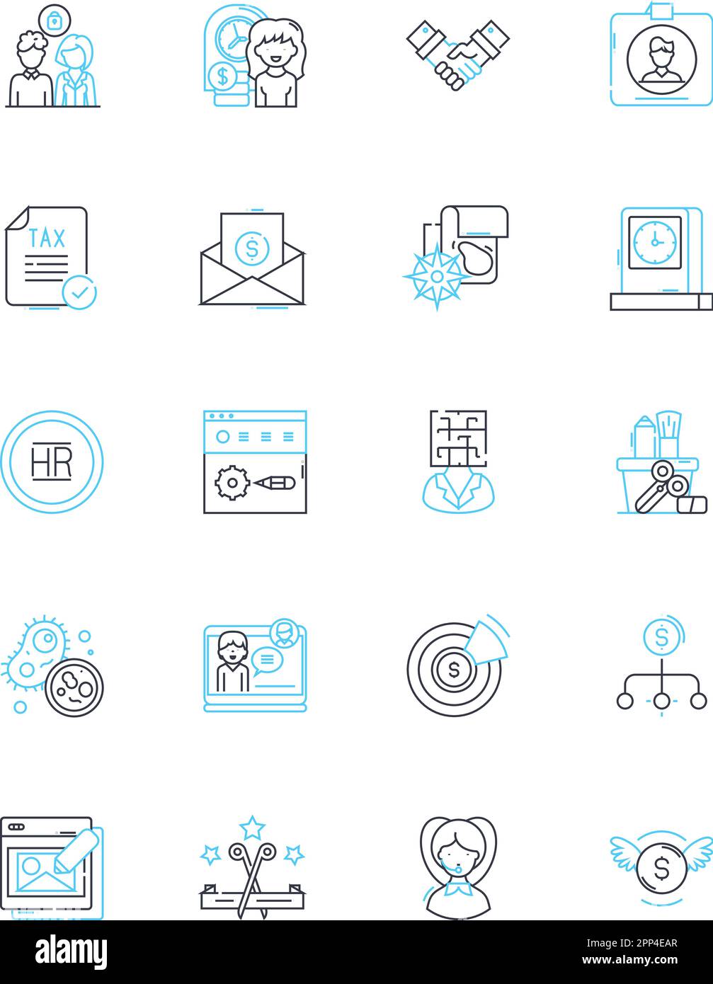 Professional workplace linear icons set. Productivity, Collaboration ...