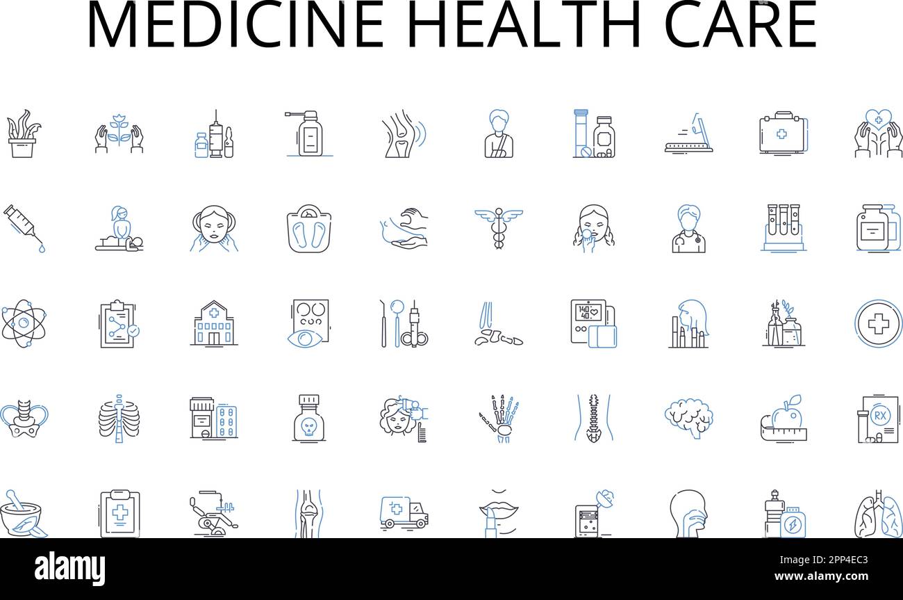 Medicine health care line icons collection. Portfolio, Diversification ...