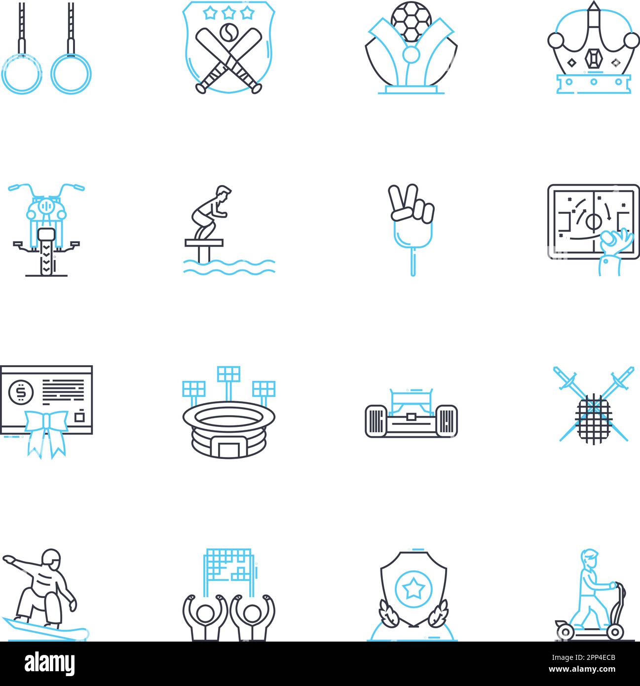 Winner linear icons set. Champion, Triumph, Victory, Gold medal ...