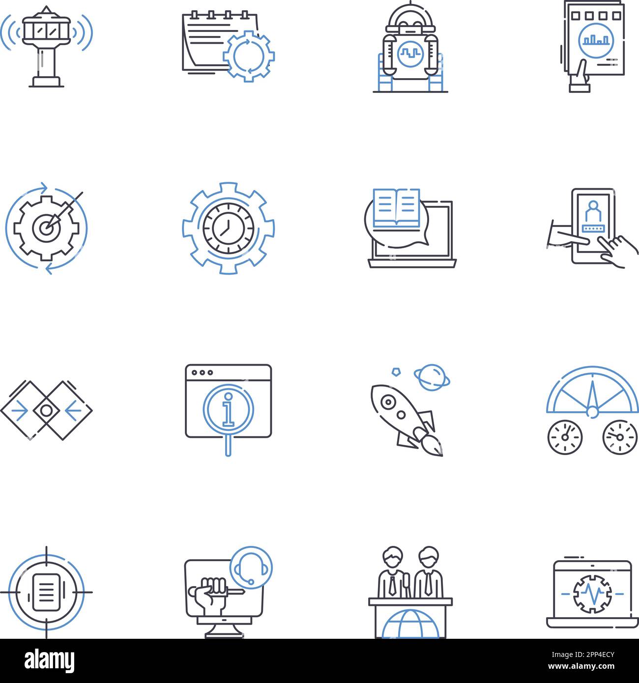 Customer engagement line icons collection. Interaction, Experience, Loyalty, Outreach ...
