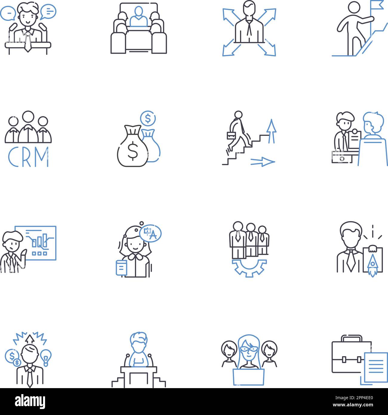 Commander and occupation line icons collection. Superiority, Conquest ...