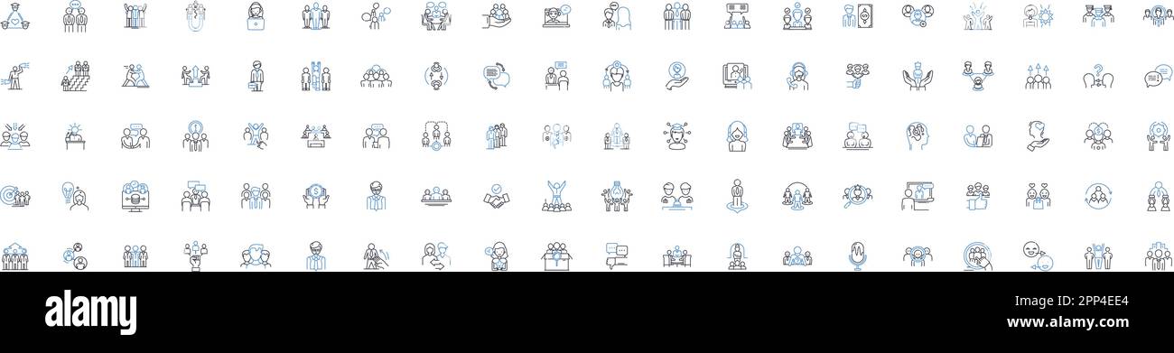 Strategic thinker line icons collection. Planning, Analytical ...