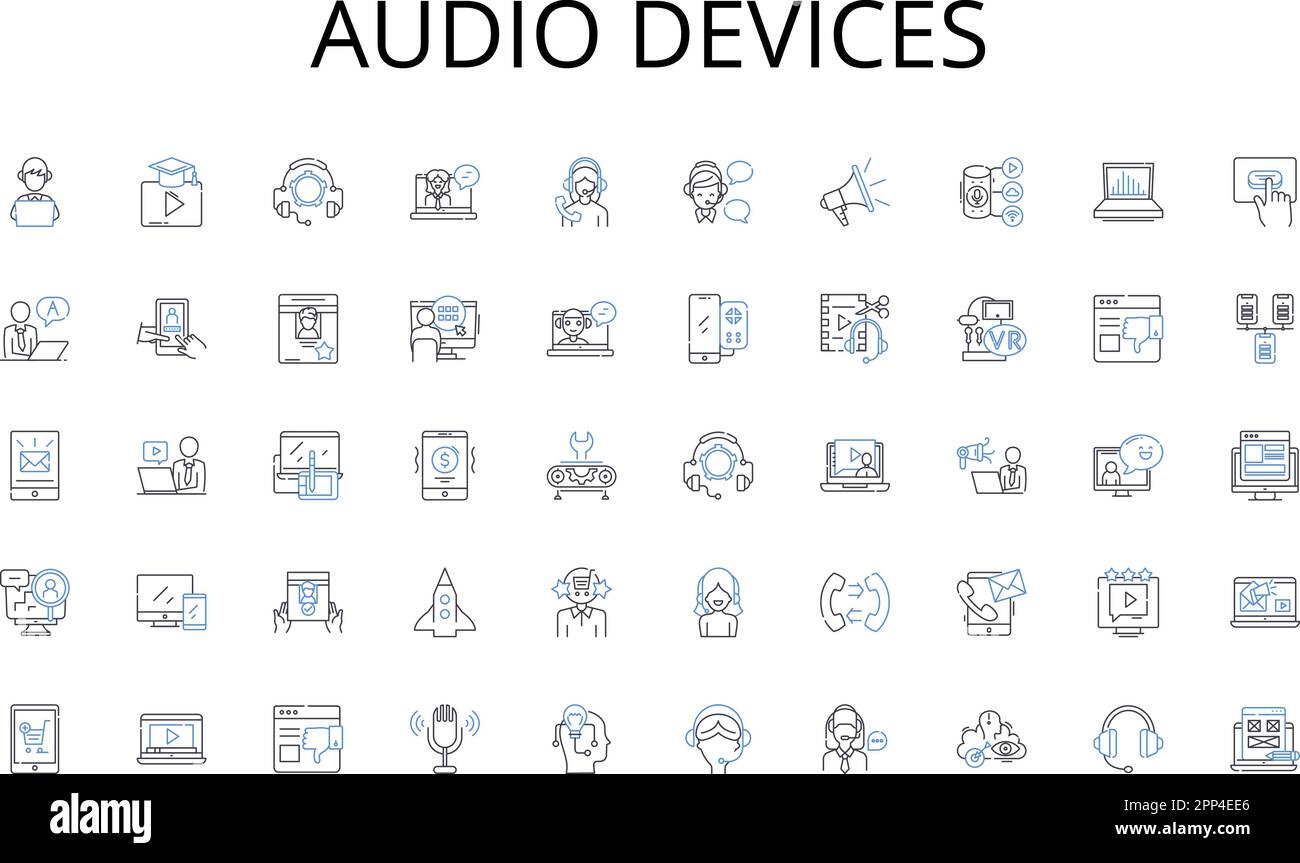 Audio devices line icons collection. Innovation, Creative ...