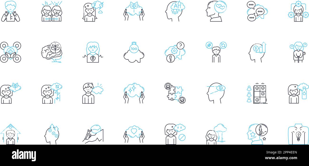 Emotional intelligence linear icons set. Empathy, Self-awareness, Self ...