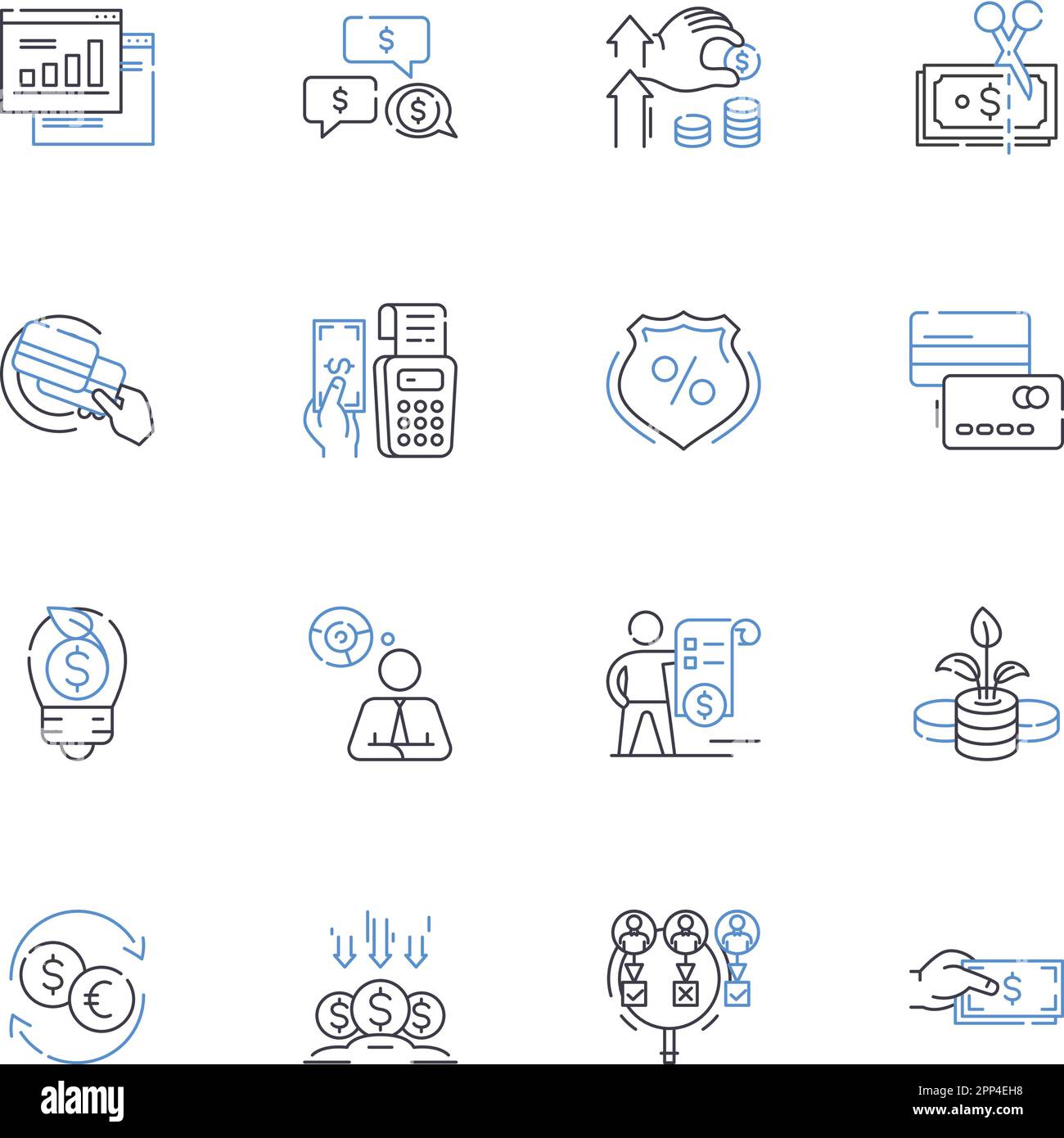 Financial Planning Service line icons collection. Budgeting ...