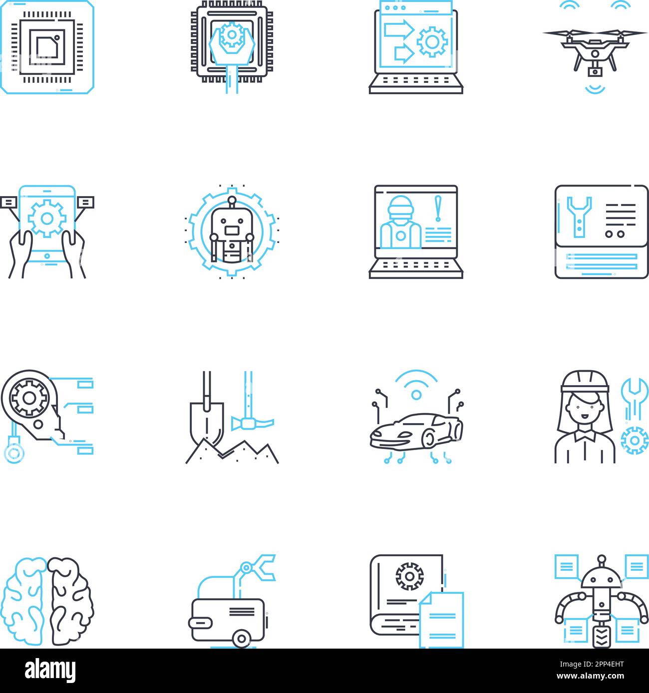 Energy technology linear icons set. Renewable, Efficient, Solar, Wind ...