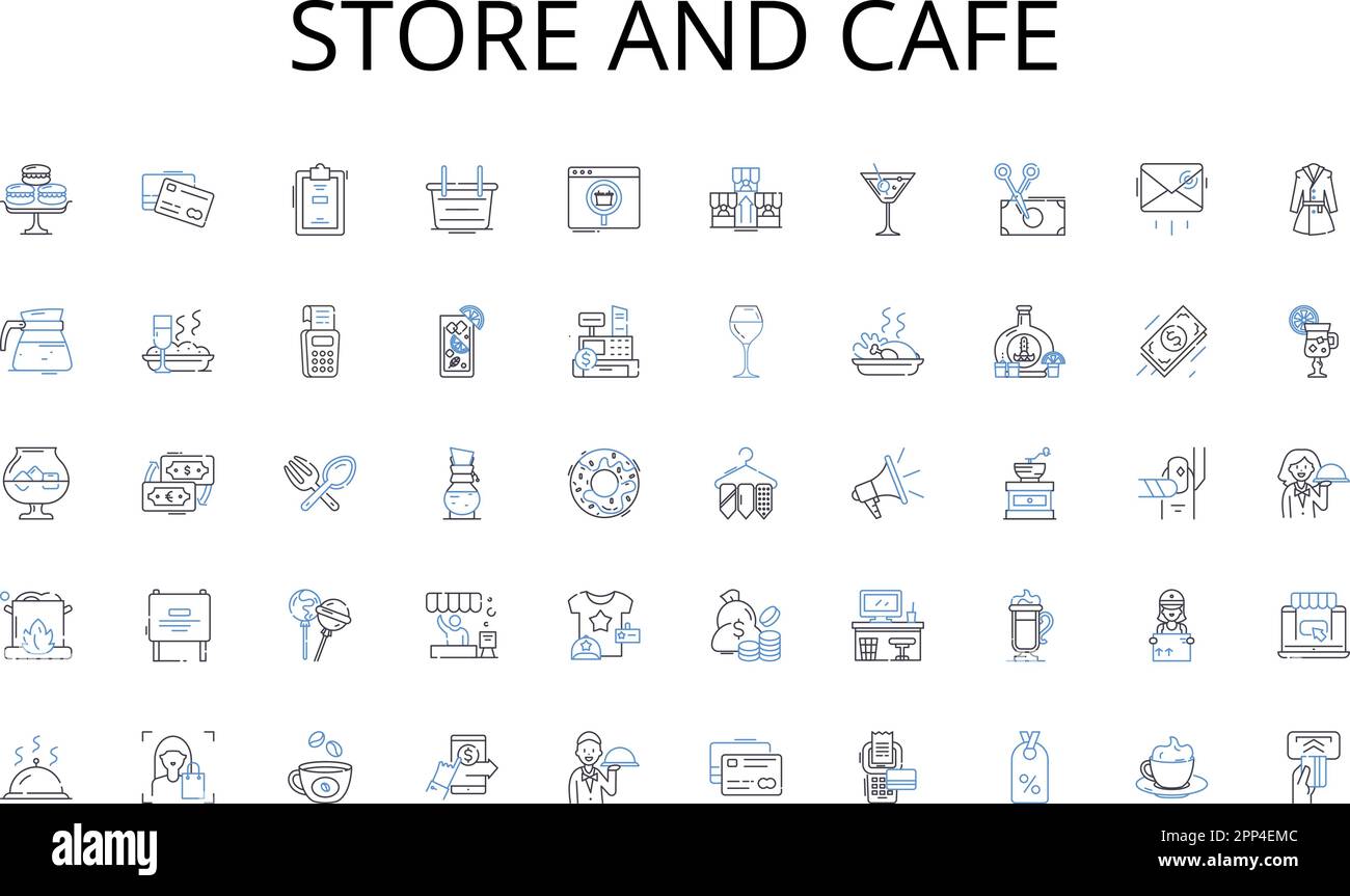 Store and cafe line icons collection. Digital, Virtuality, Economy ...