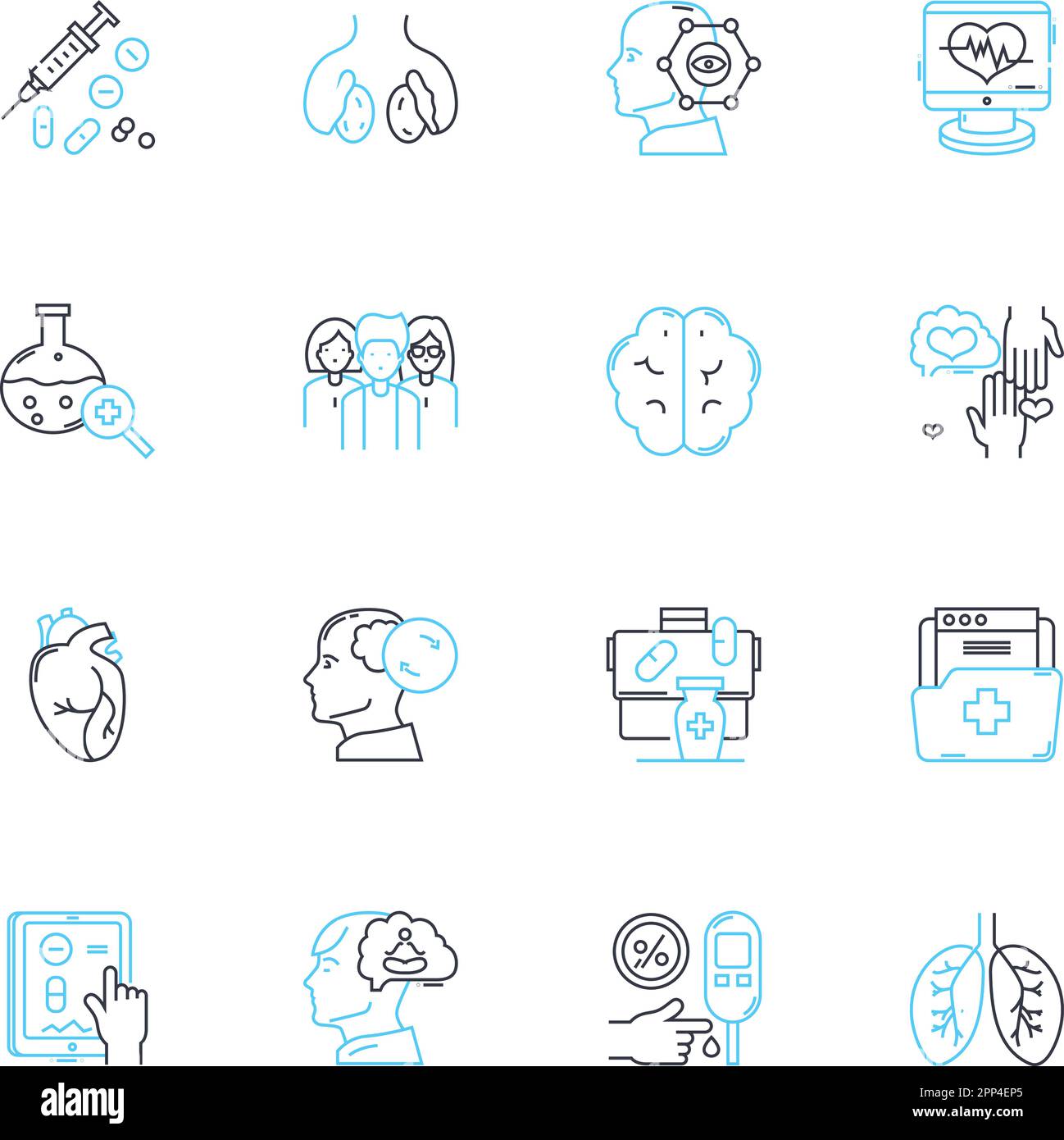 Inherited health linear icons set. Genetics, Heredity, Traits, DNA ...