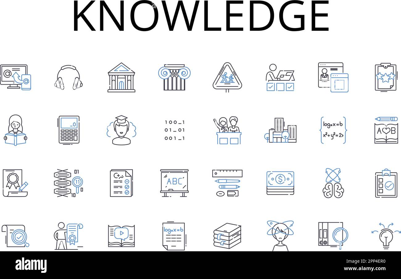 Knowledge line icons collection. Wisdom, Expertise, Awareness ...