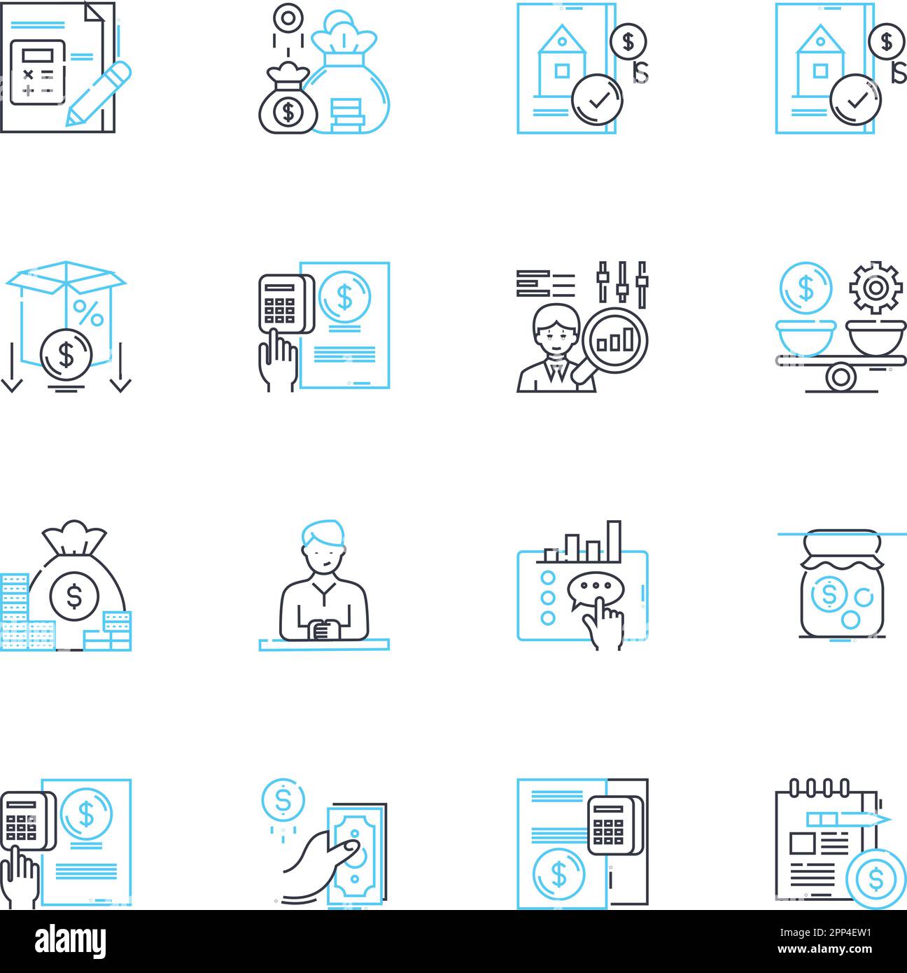 Wealth management plan linear icons set. Investment, Retirement ... Wealth management plan linear icons set. Investment, Retirement ...
