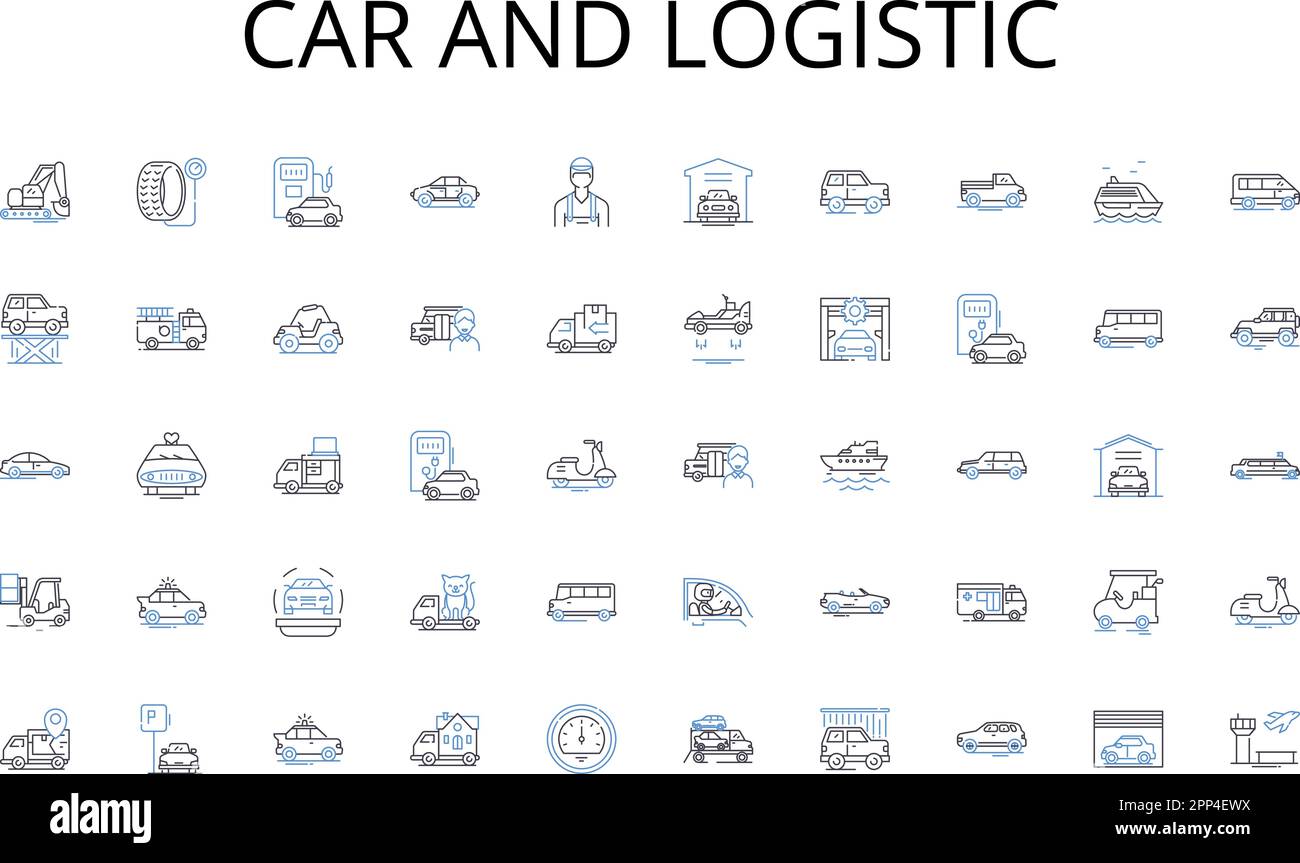 Car and logistic line icons collection. Tech, Innovation, Electronics ...