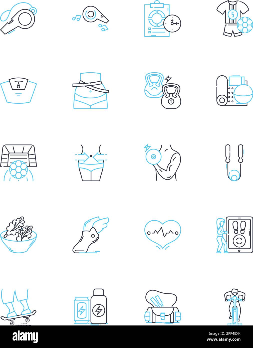 Soccer linear icons set. Goal, Pitch, Corner, Offside, Tackle, Penalty ...