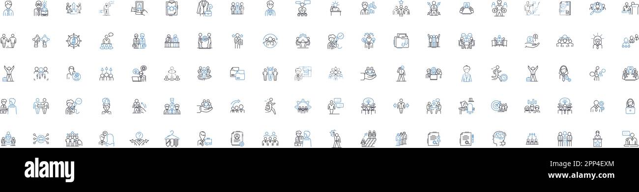 White collar workers line icons collection. Professional, Office ...