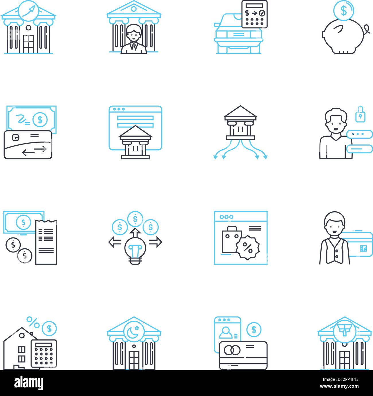 Asset protection linear icons set. Insurance, Trusts, Security ...