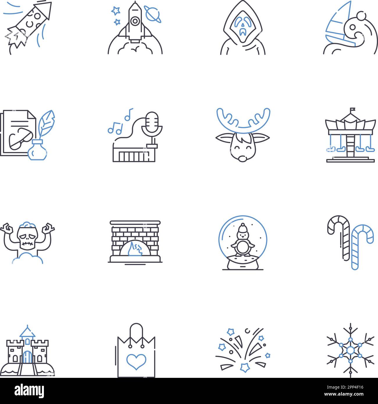 High Tech Corporation Line Icons Collection Innovation Technology Robotics Automation