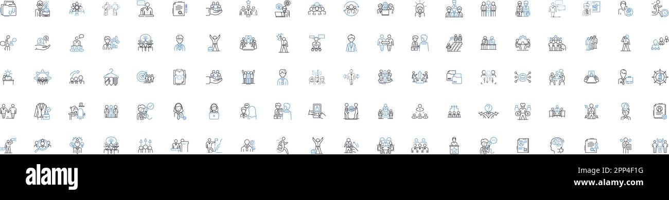 Time Planning Line Icons Collection Scheduling Efficiency