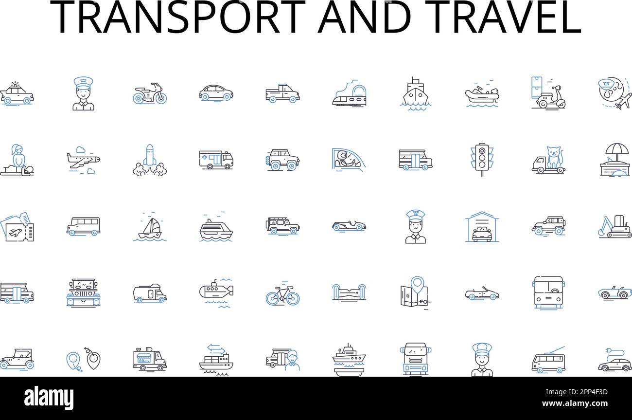 Transport and travel line icons collection. Strategy, Tactics ...