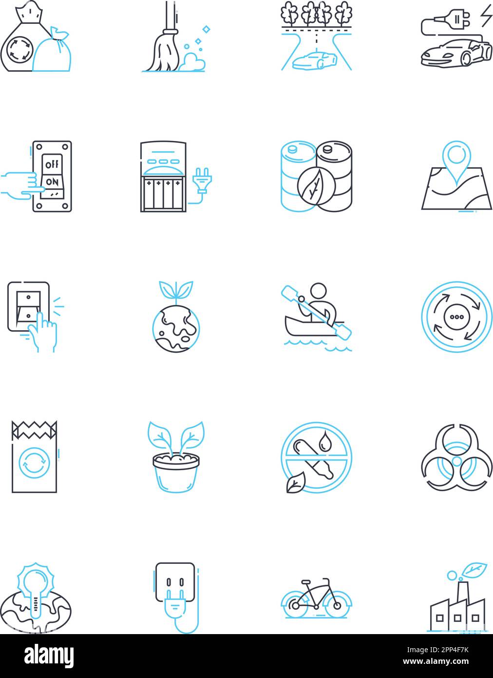 Pristine Landscape Linear Icons Set Serenity Natural Isolation