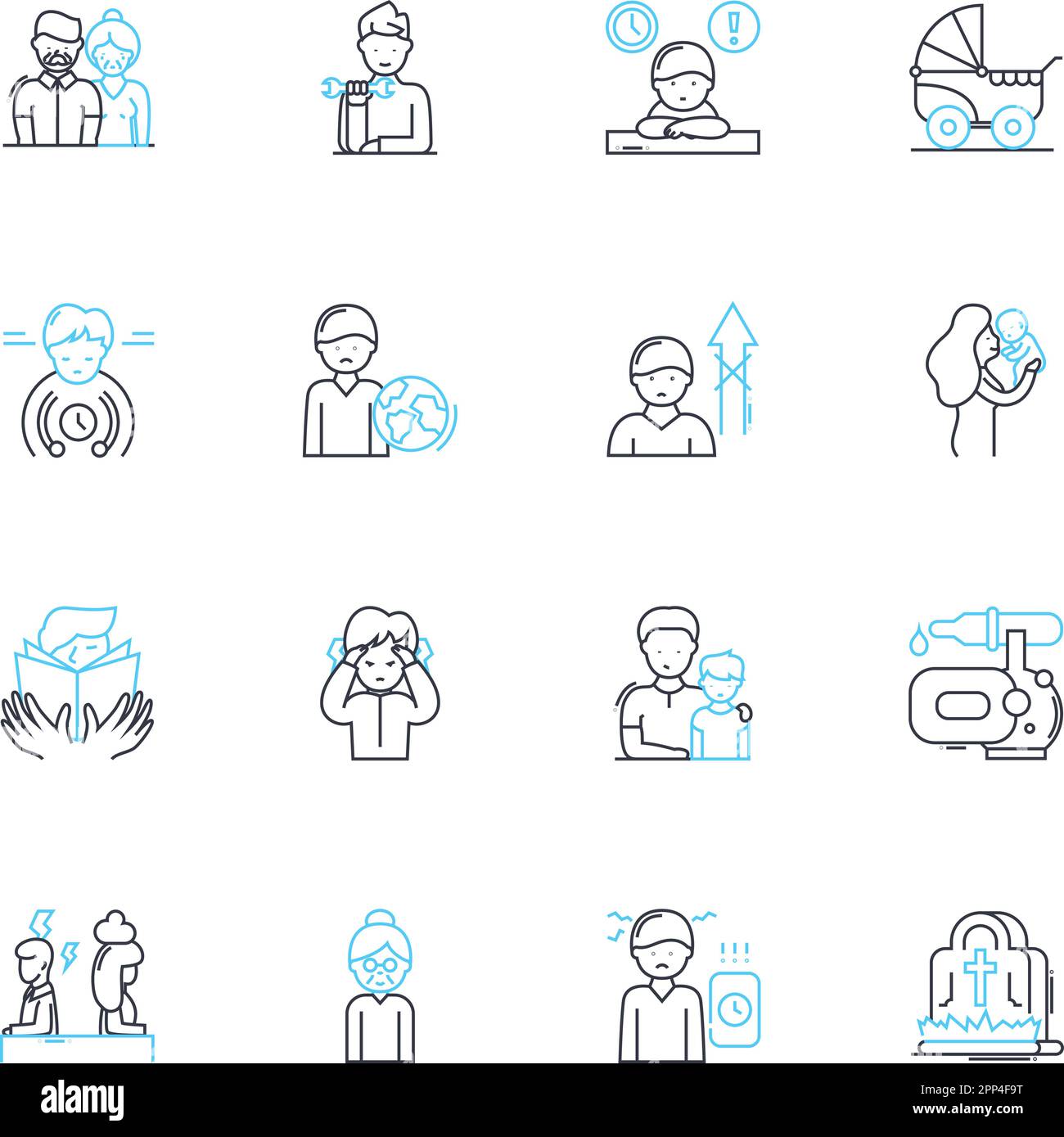 Personal growth linear icons set. Evolution, Development ...