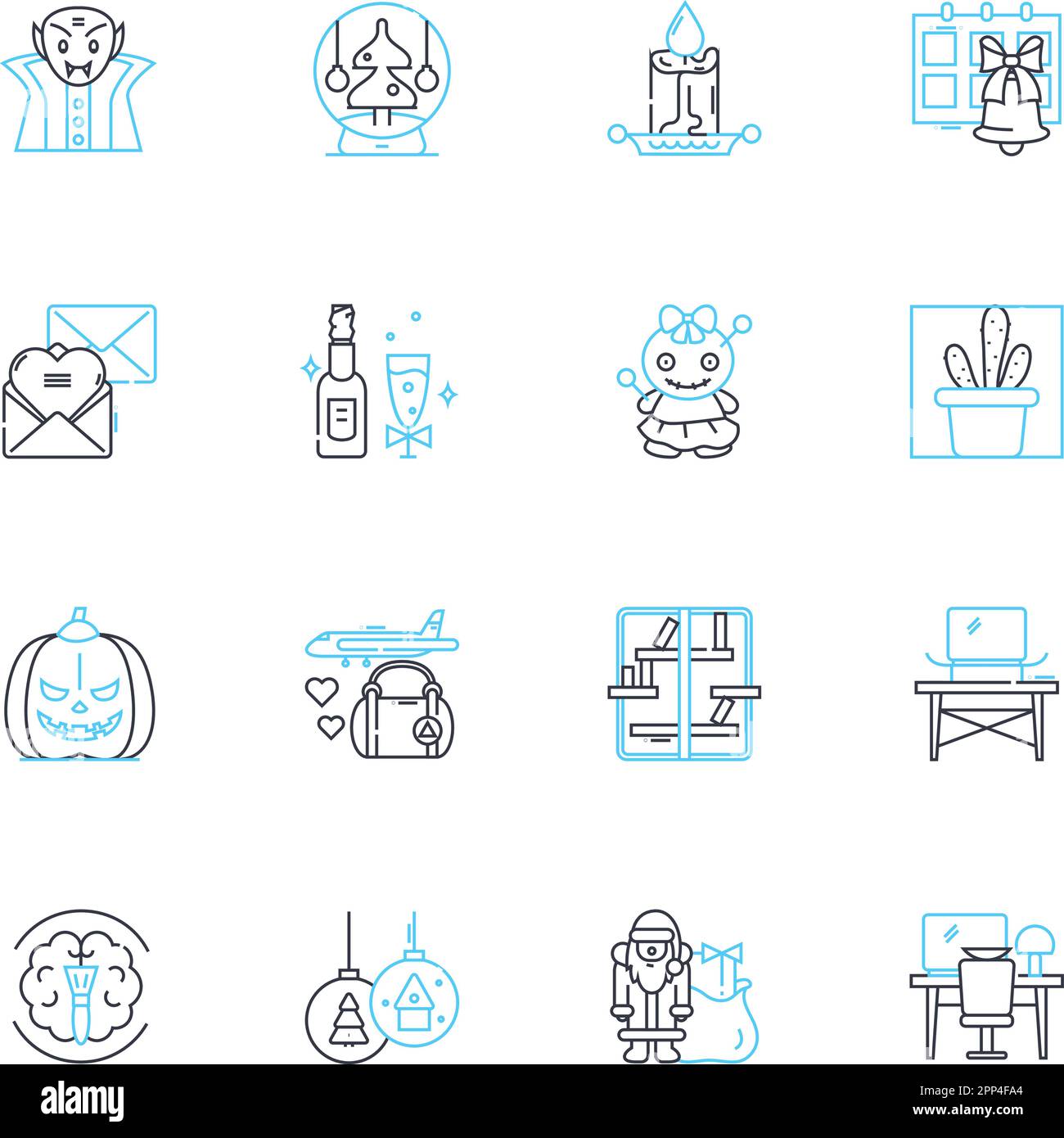 Aesthetic features linear icons set. Symmetry, Contrast, Harmony ...