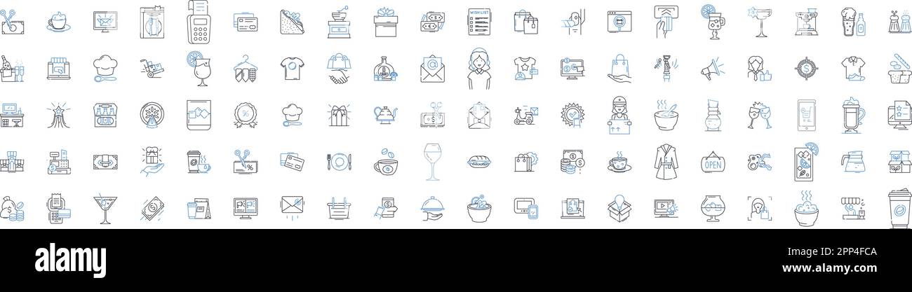 Retail therapy line icons collection. Shopping, Therapy, Excitement ...