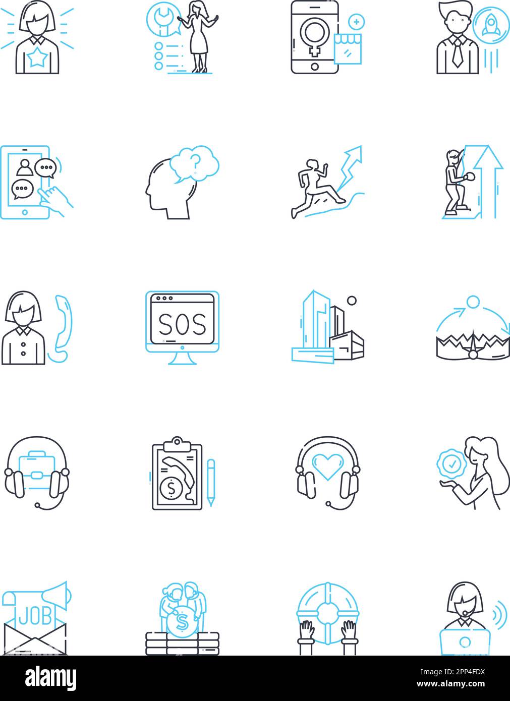 User communication linear icons set. Dialogue, Interaction, Engagement, Feedback, Conversations ...