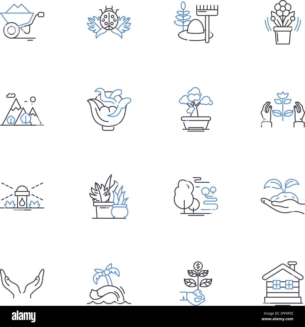 Tillage line icons collection. Cultivation, Plowing, Soil, Farming ...