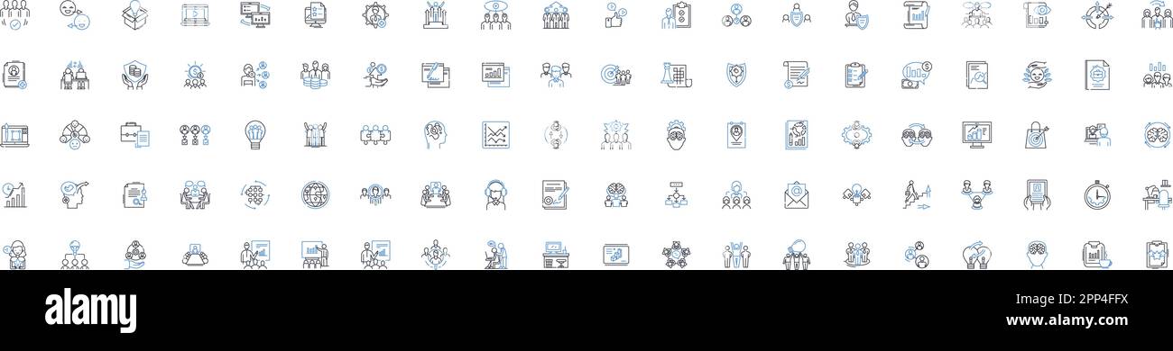 Leadership theory line icons collection. Servant, Transformational ...