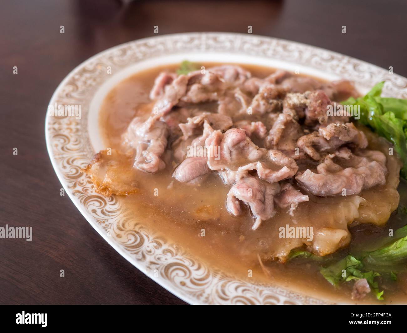 Fried noodle with jarret beef shank in gravy, select focus Stock Photo ...