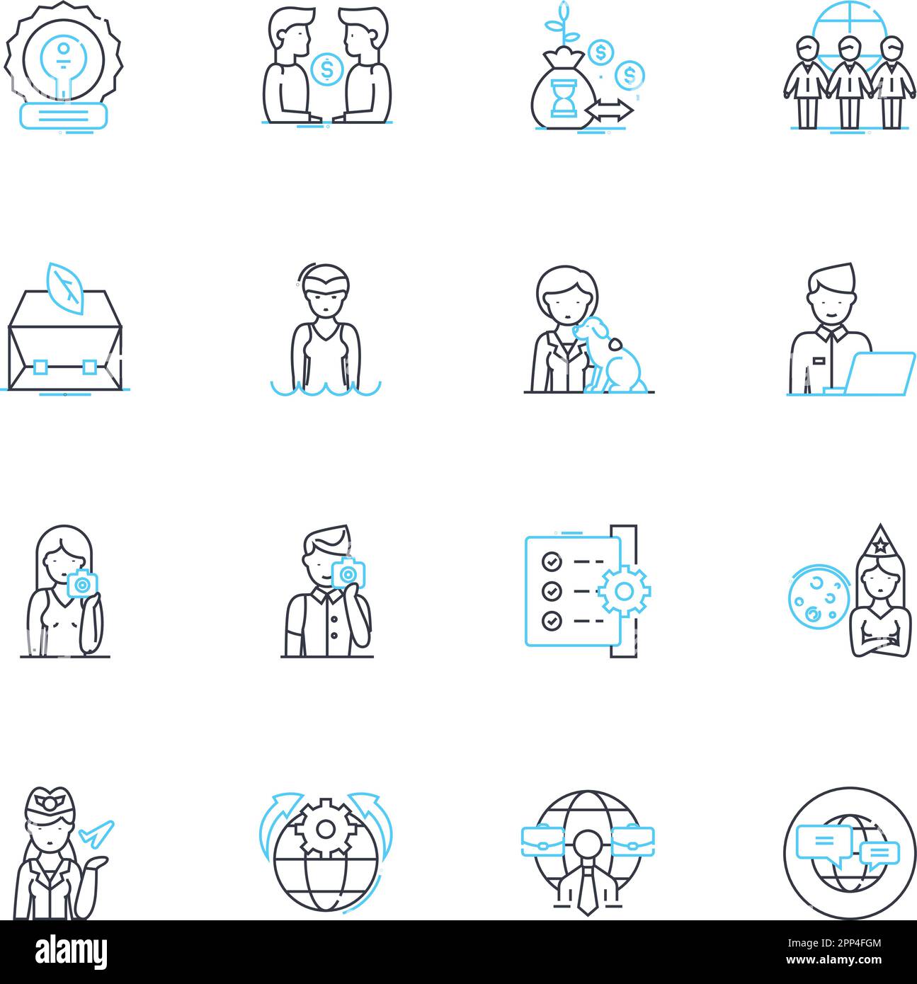Micro enterprise linear icons set. Entrepreneurship, Small business ...