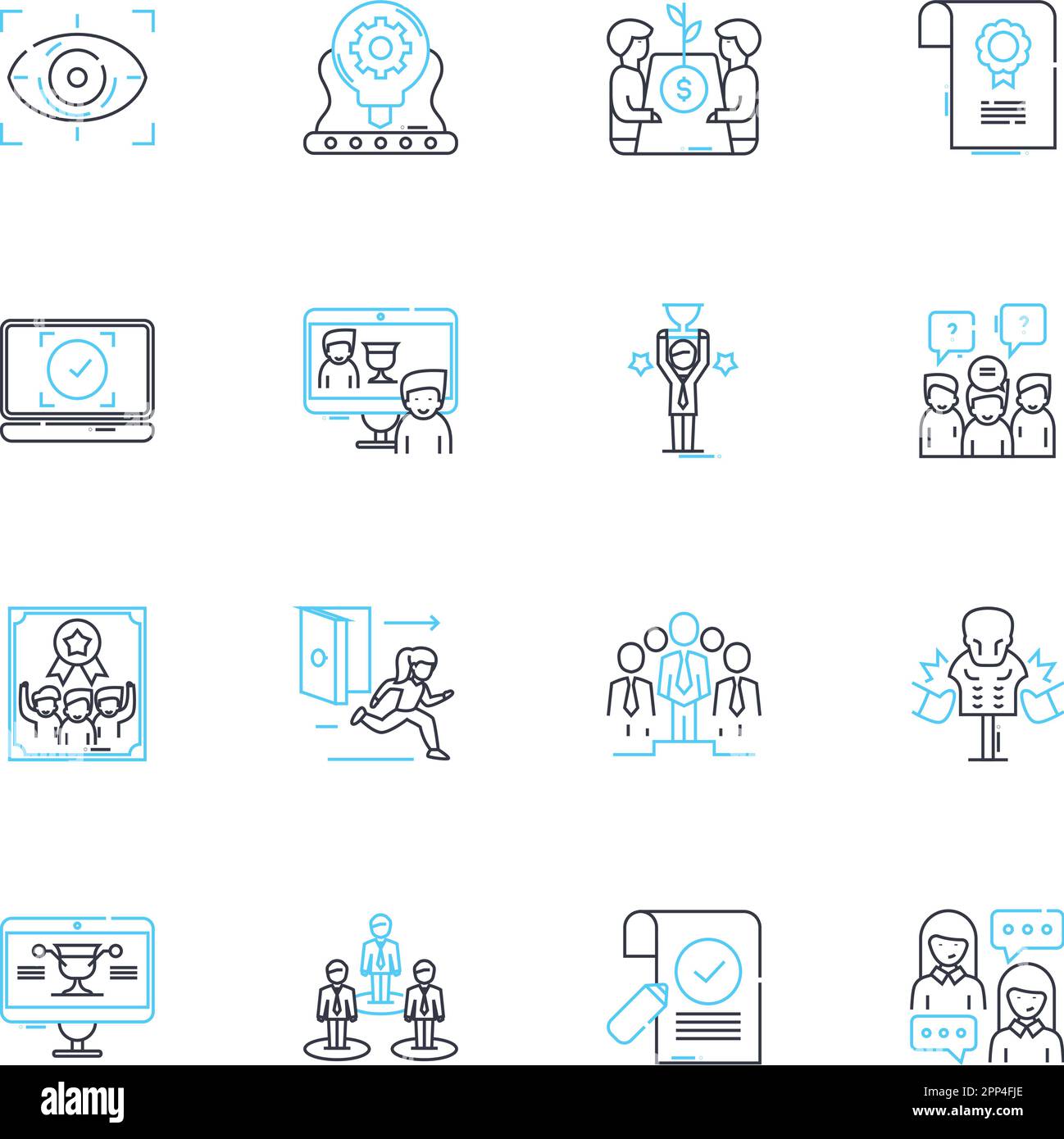 Professional society linear icons set. Nerking, Development, Growth ...