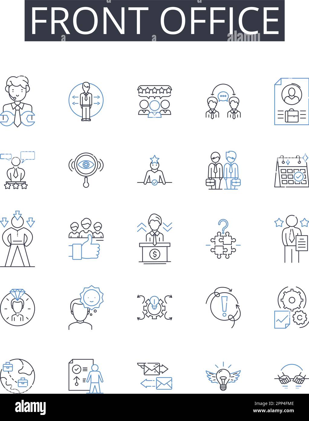 Front office line icons collection. Loyalty, Devotion, Persistence ... Front office line icons collection. Loyalty, Devotion, Persistence ...