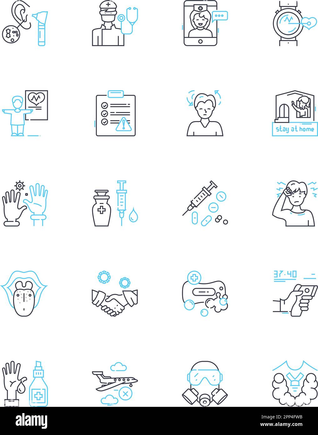 Pathogen treatment linear icons set. Antimicrobial, Sterilization ...