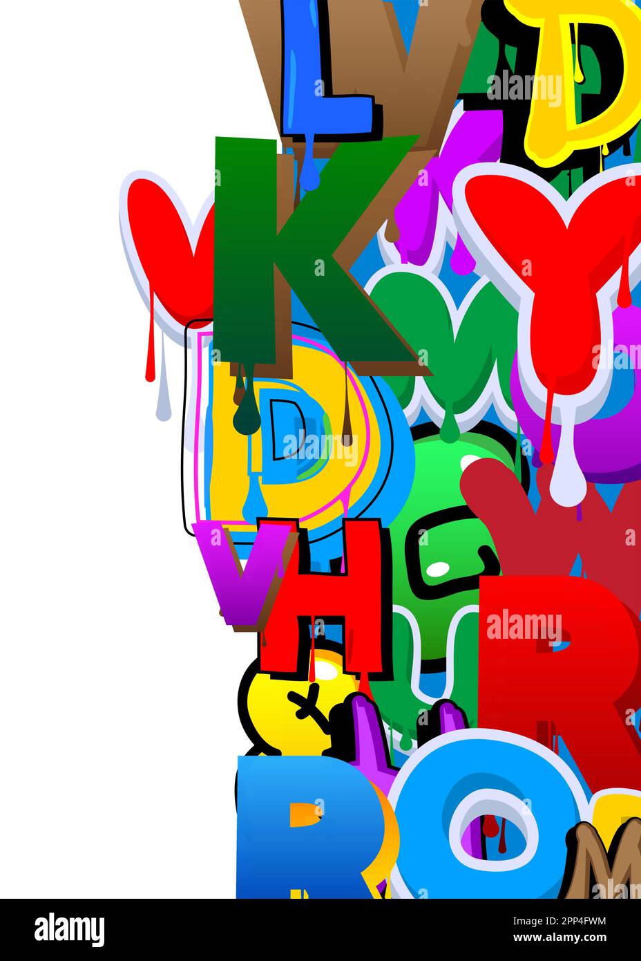 Graffiti background created with Letters. Abstract modern street art ...