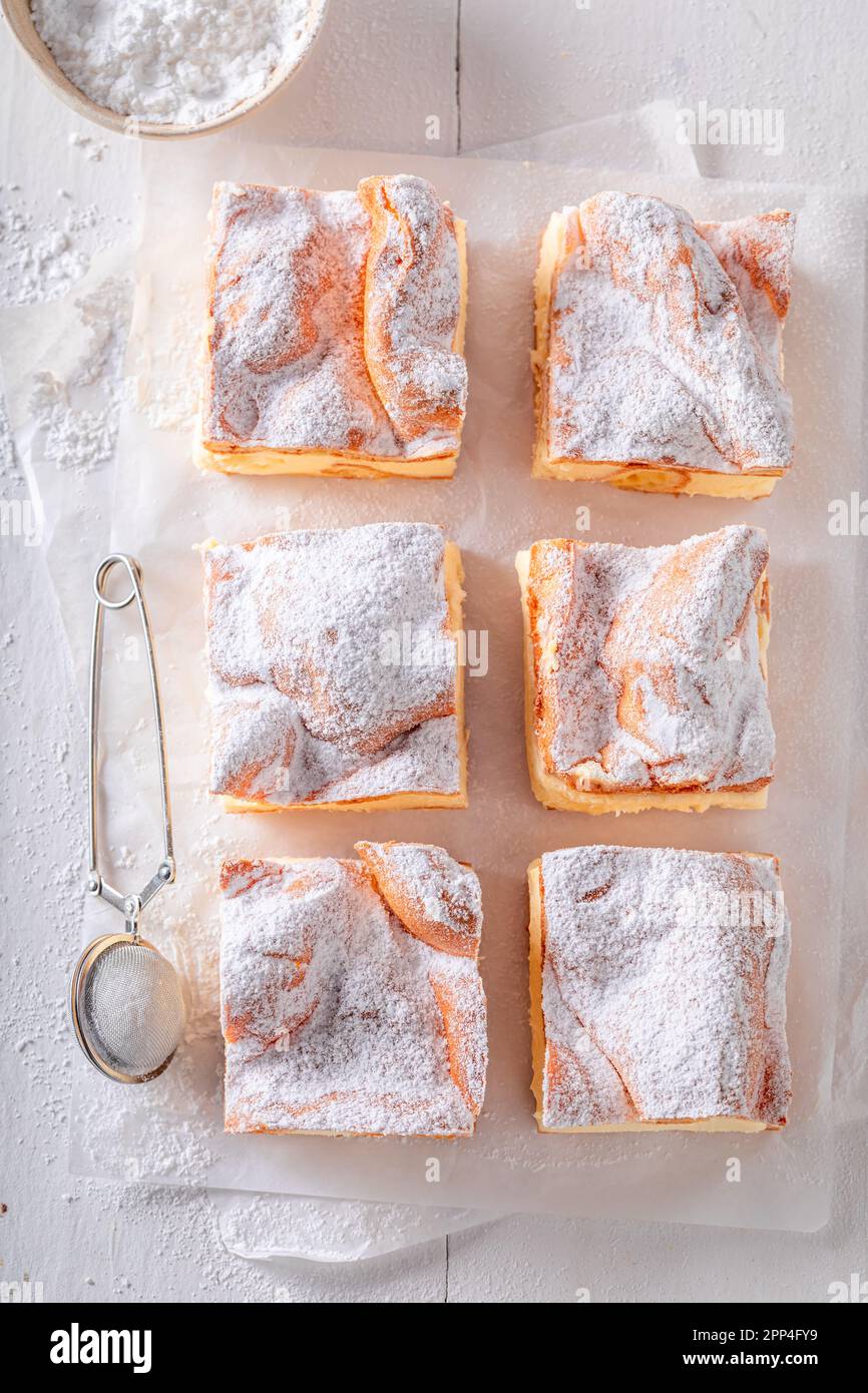 Delicious Choux pastry cake as traditional polish cuisine. A light ...