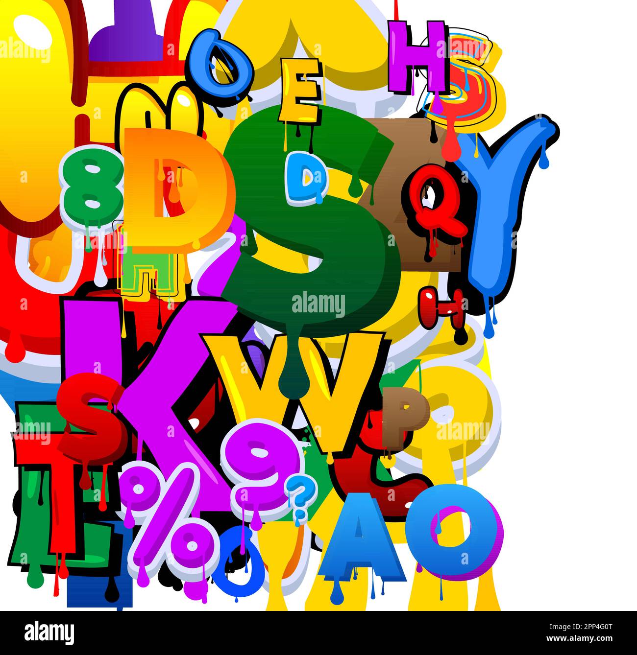 Graffiti background created with Letters. Abstract modern street art ...