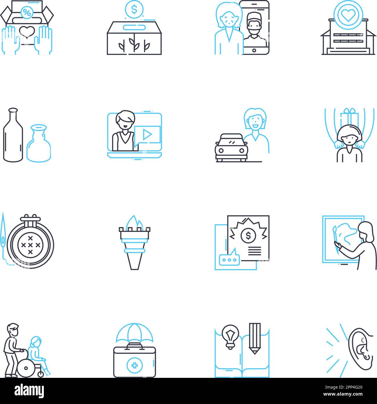 Mature living linear icons set. Retirement, Wisdom, Experience, Aging ...