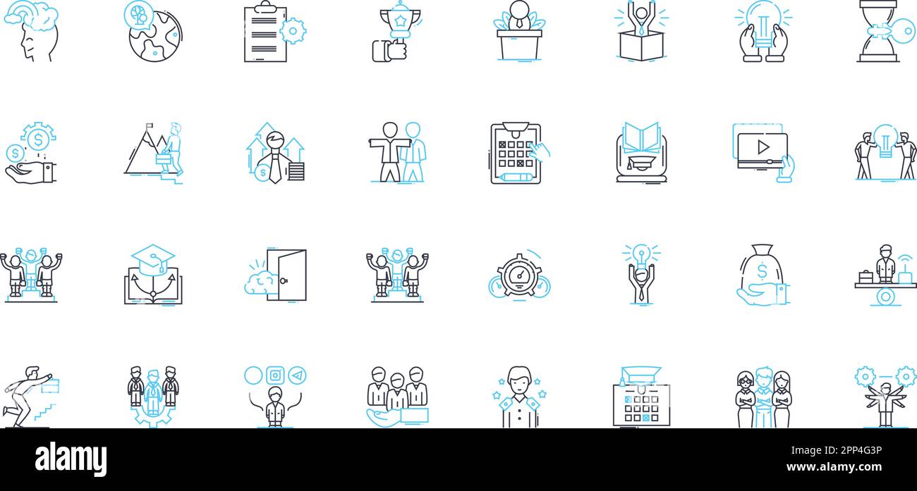 Collaboration And Teamwork Linear Icons Set Synergy Cooperation Unity Partnership